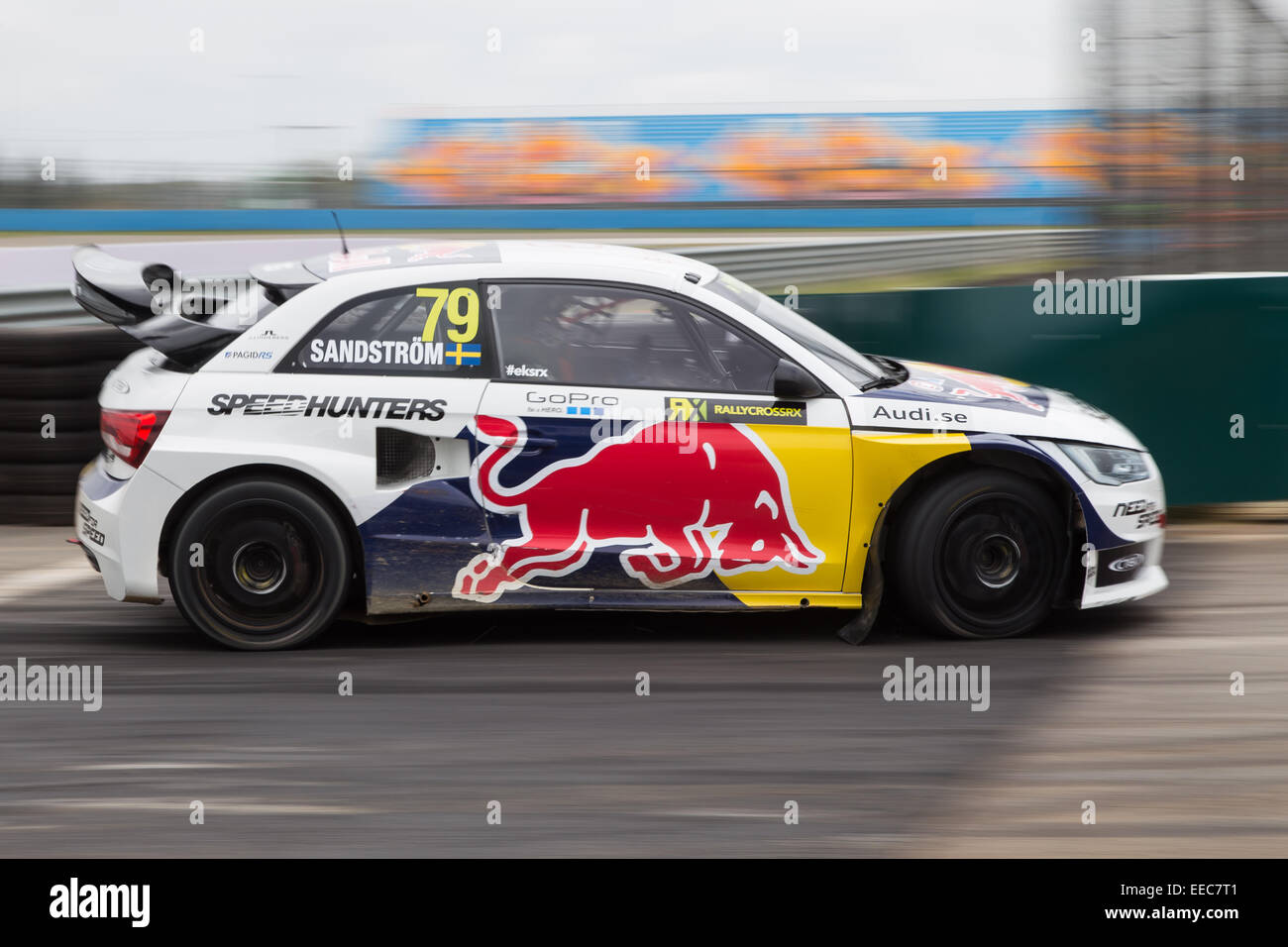 ISTANBUL, TURKEY - OCTOBER 11, 2014: Edward Sandstrom drives Audi S1 of ...