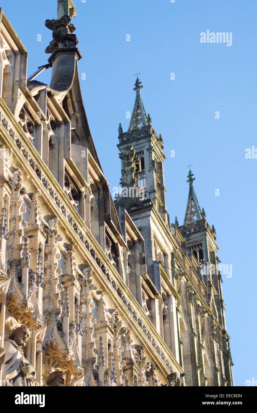 Gloucester Cathedral Tower Stonework Stock Photo - Alamy