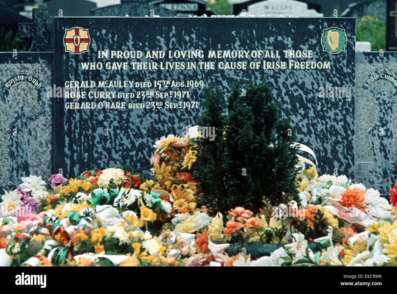 BELFAST, NORTHERN IRELAND - MAY 1972. Irish Republican Grave, Milltown ...