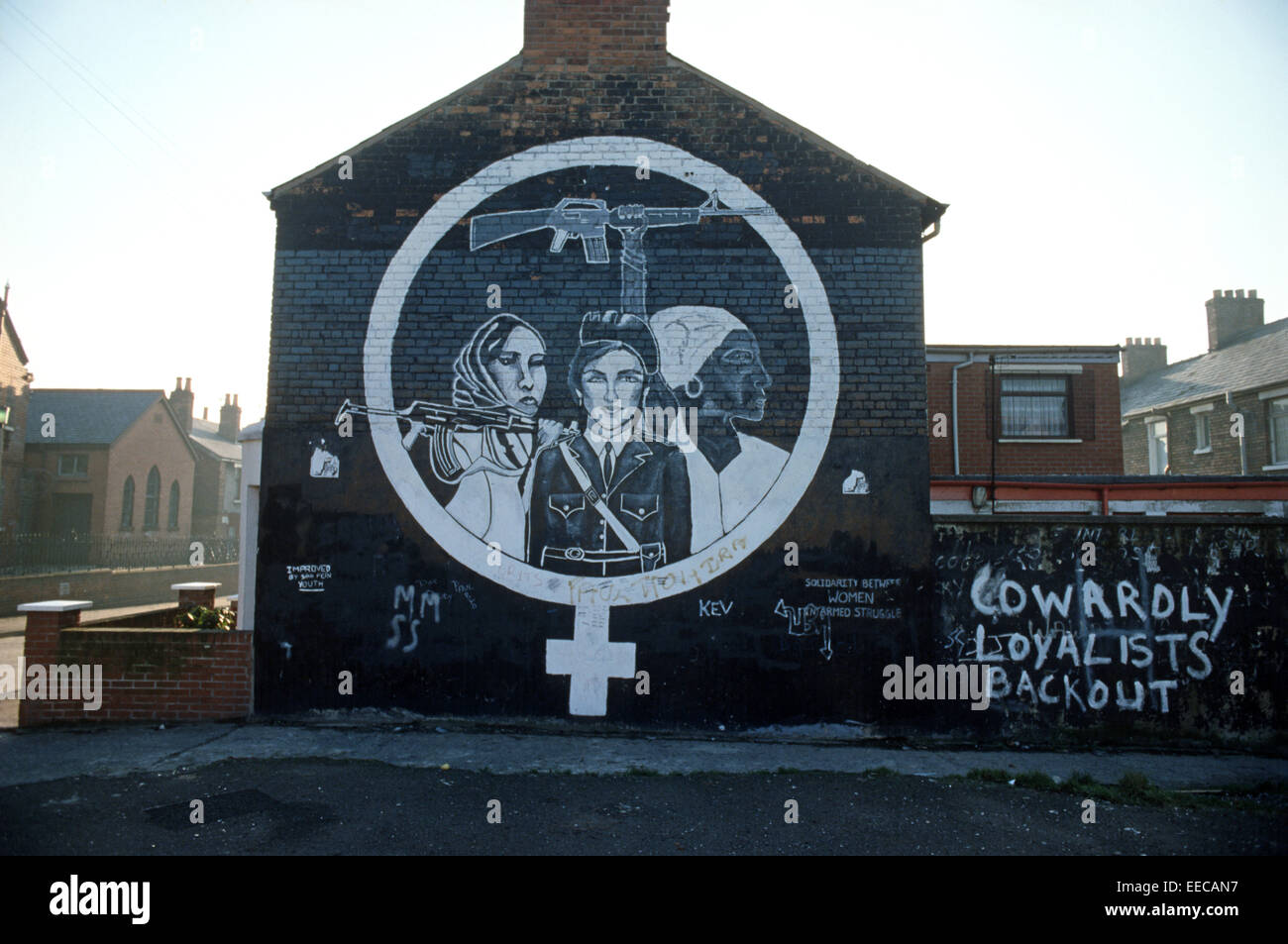 BELFAST, NORTHERN IRELAND - JUNE 1978. Mural in Republican West Belfast ...
