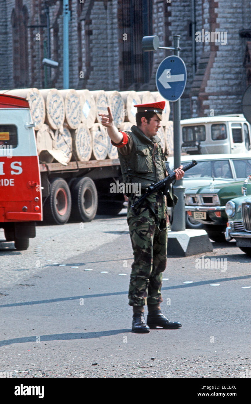 BELFAST, NORTHERN IRELAND - MAY 1972. Royal Military Police in Belfast ...