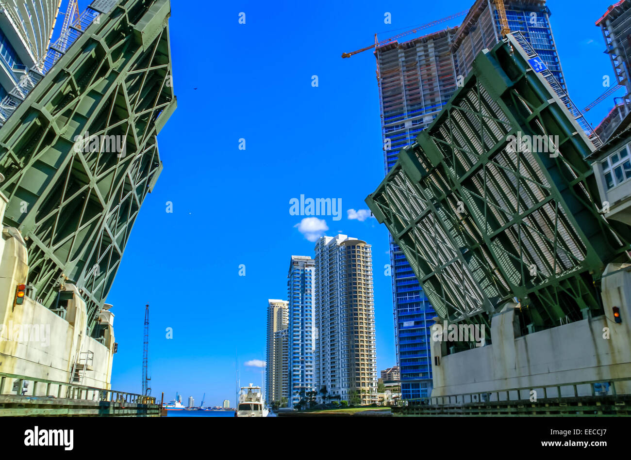 Bascule Bridge in Miami, Florida Stock Photo - Alamy