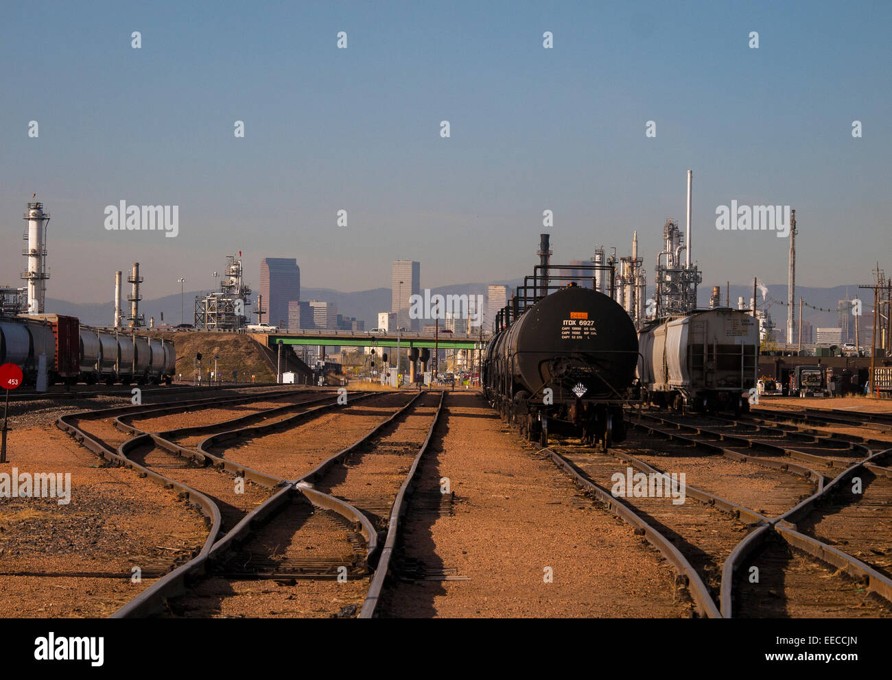 Just outside Denver, Colo., oil tankers bring crude oil and natural gas ...