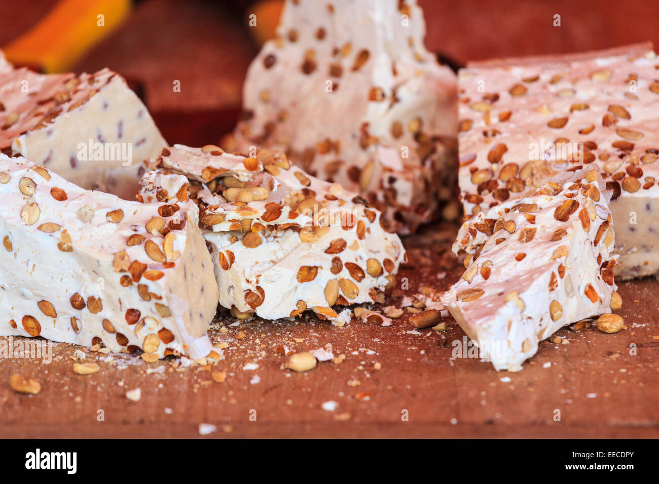 White soft cheese with nuts Stock Photo - Alamy