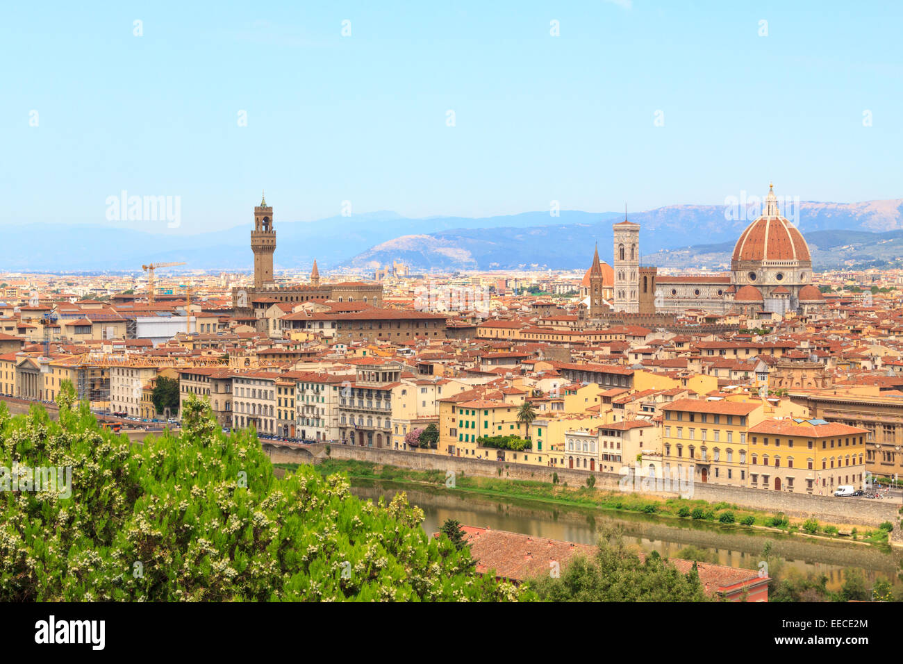 Cityscape of Florence, Italy, including the dome and the Campanile ...