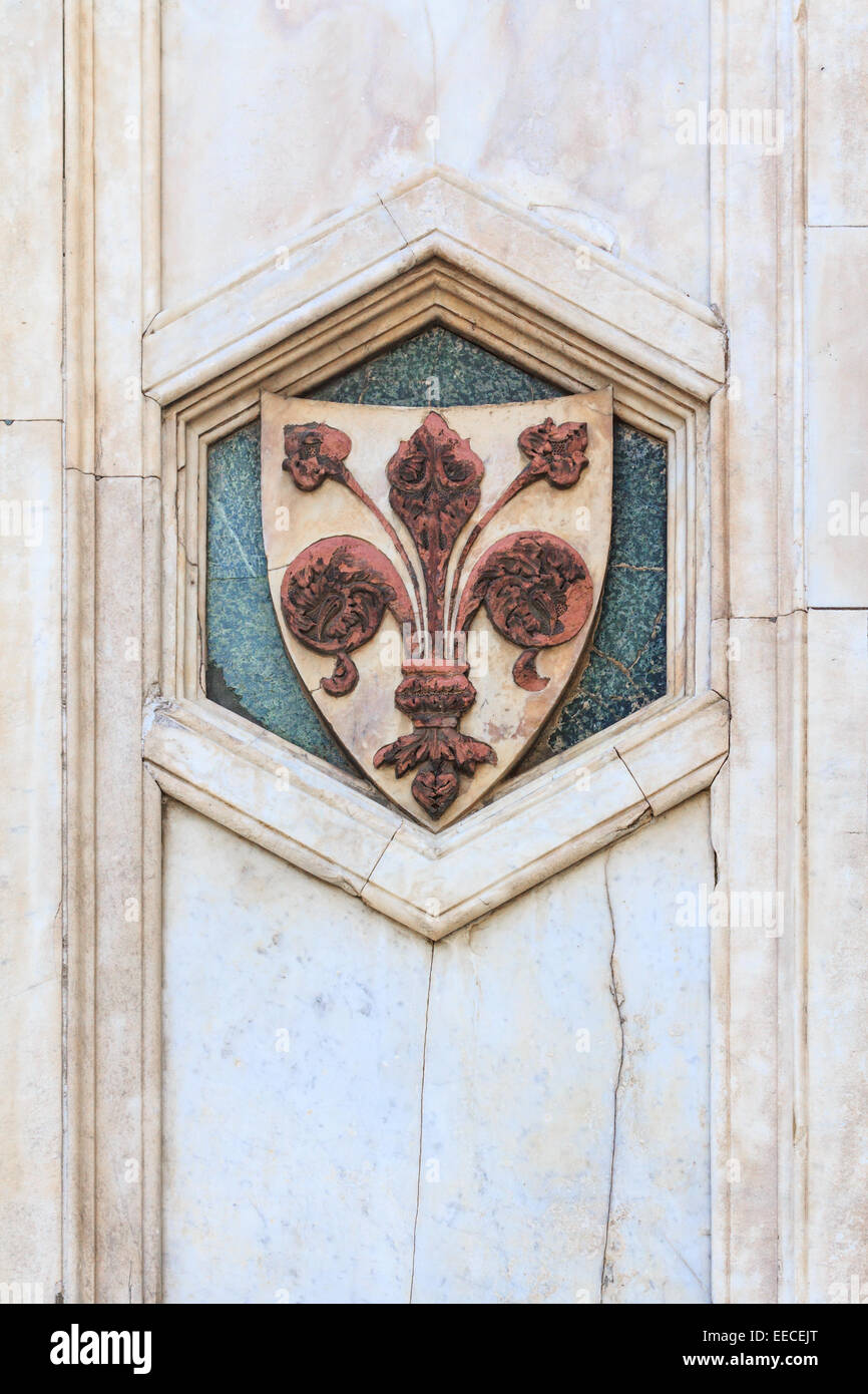 The fleur de lis of Florence, local symbol of Florence, Italy Stock ...