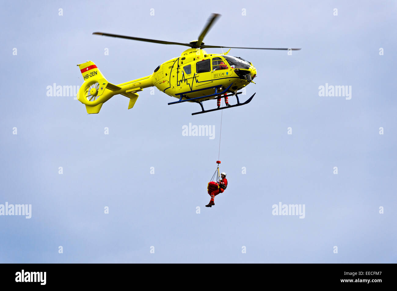 Rescue helicopter Eurocopter EC135 T2+ of the University Hospital ...