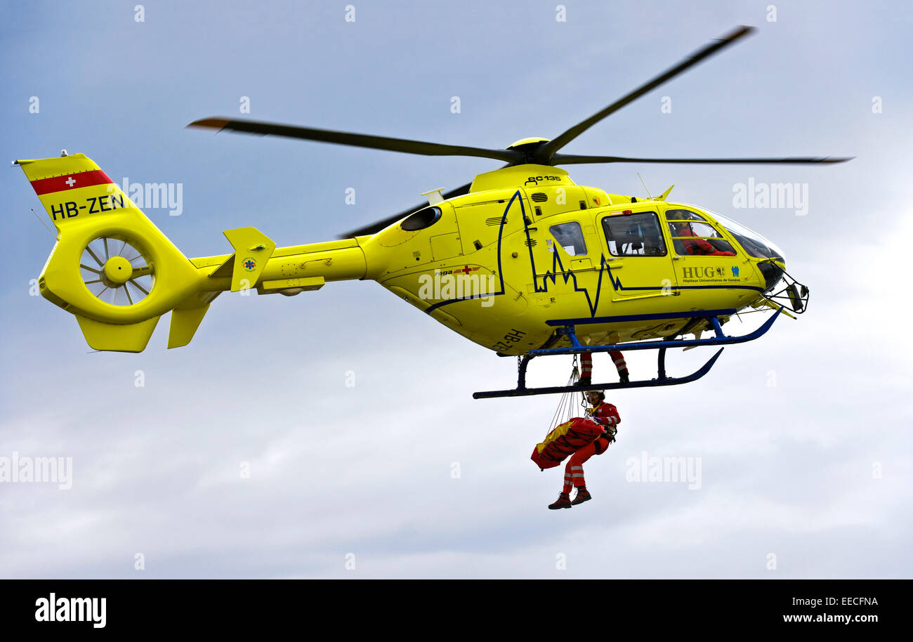 Rescue helicopter Eurocopter EC135 T2+ of the University Hospital ...