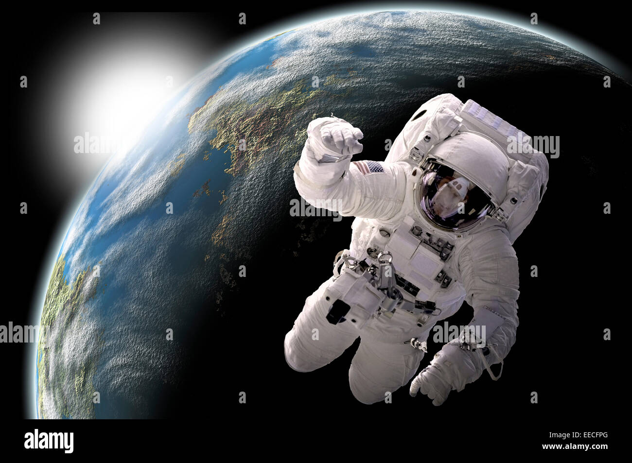 Astronaut Floating In Space Art Vector Of An Astronaut Floating In