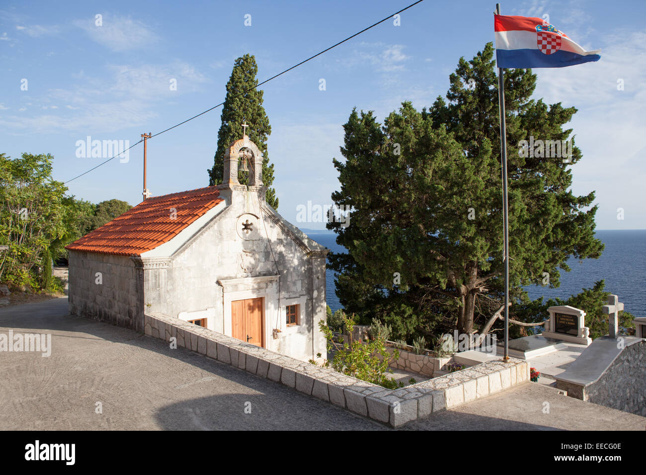 A small church at the entrance of the village. Borje, Croatia Stock ...
