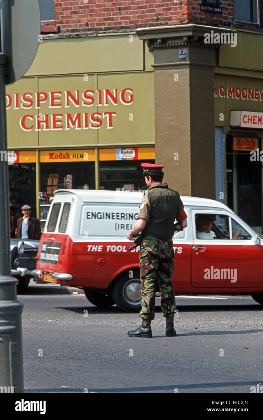 BELFAST, NORTHERN IRELAND - MAY 1972. Royal Military Police in Belfast ...