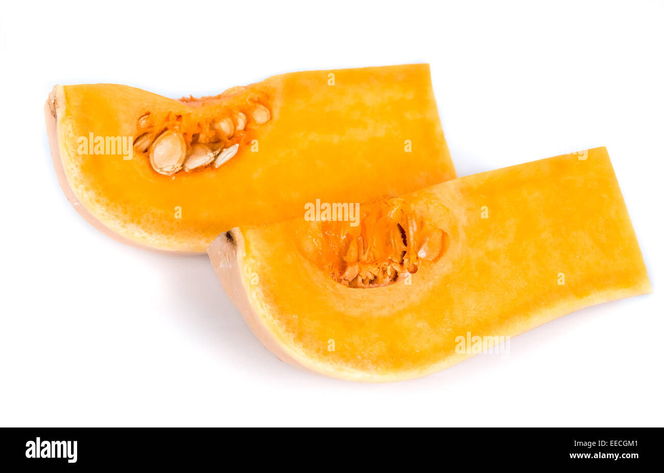 Fresh ripe half cut pumpkin Cut Out Stock Images & Pictures - Alamy