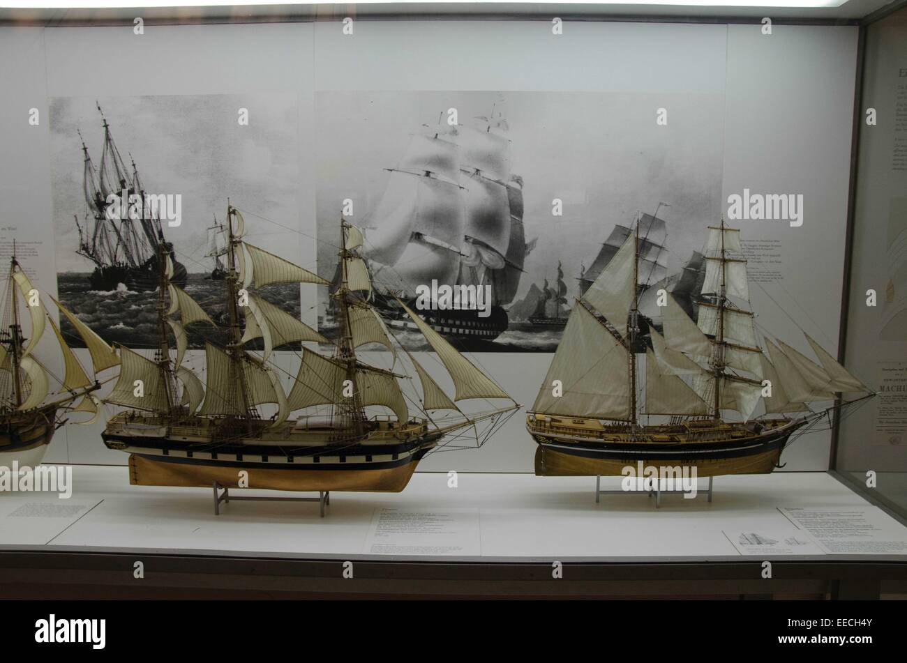 The developement of sailing ships for the Hanse Pinnaces Stock Photo ...