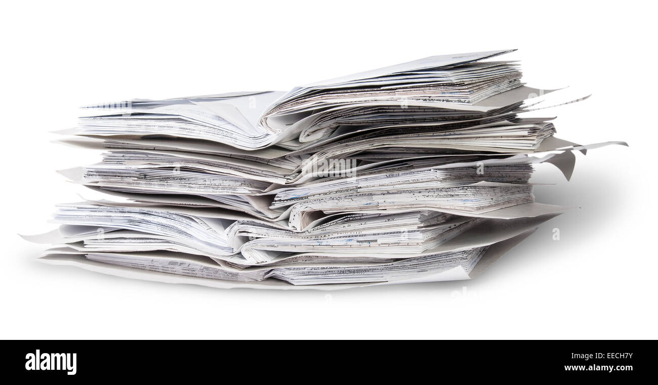 Stack Of Open Files Rotated Isolated On White Background Stock Photo ...