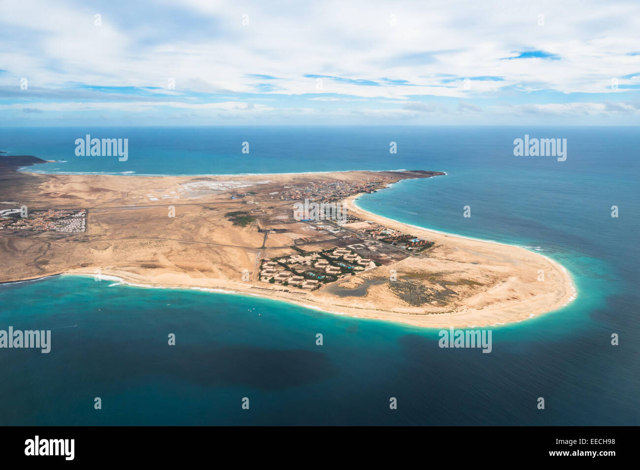 Aerial view of Santa Maria in Sal Island Cape Verde - Cabo Verde Stock ...