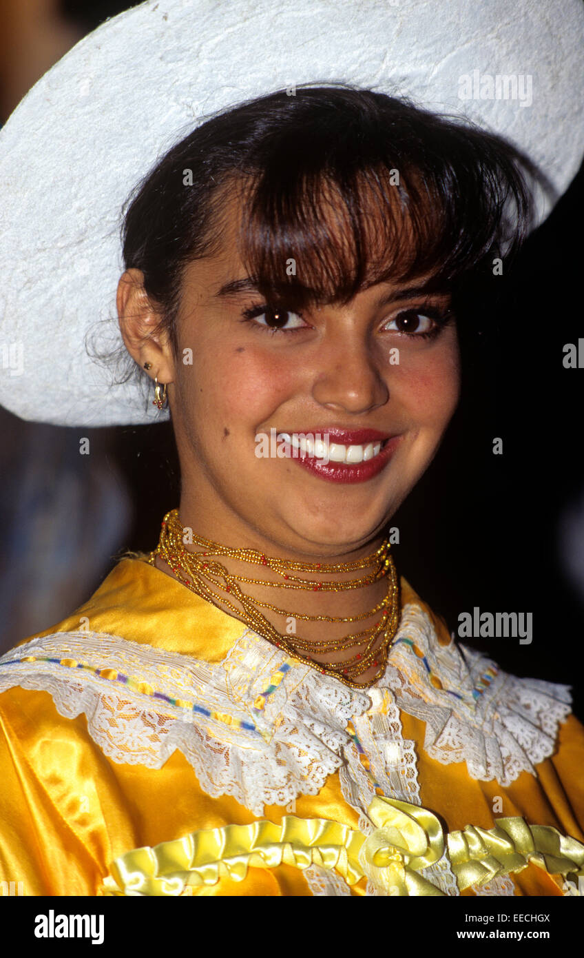Costumed performer, Ecuador, South America Stock Photo - Alamy