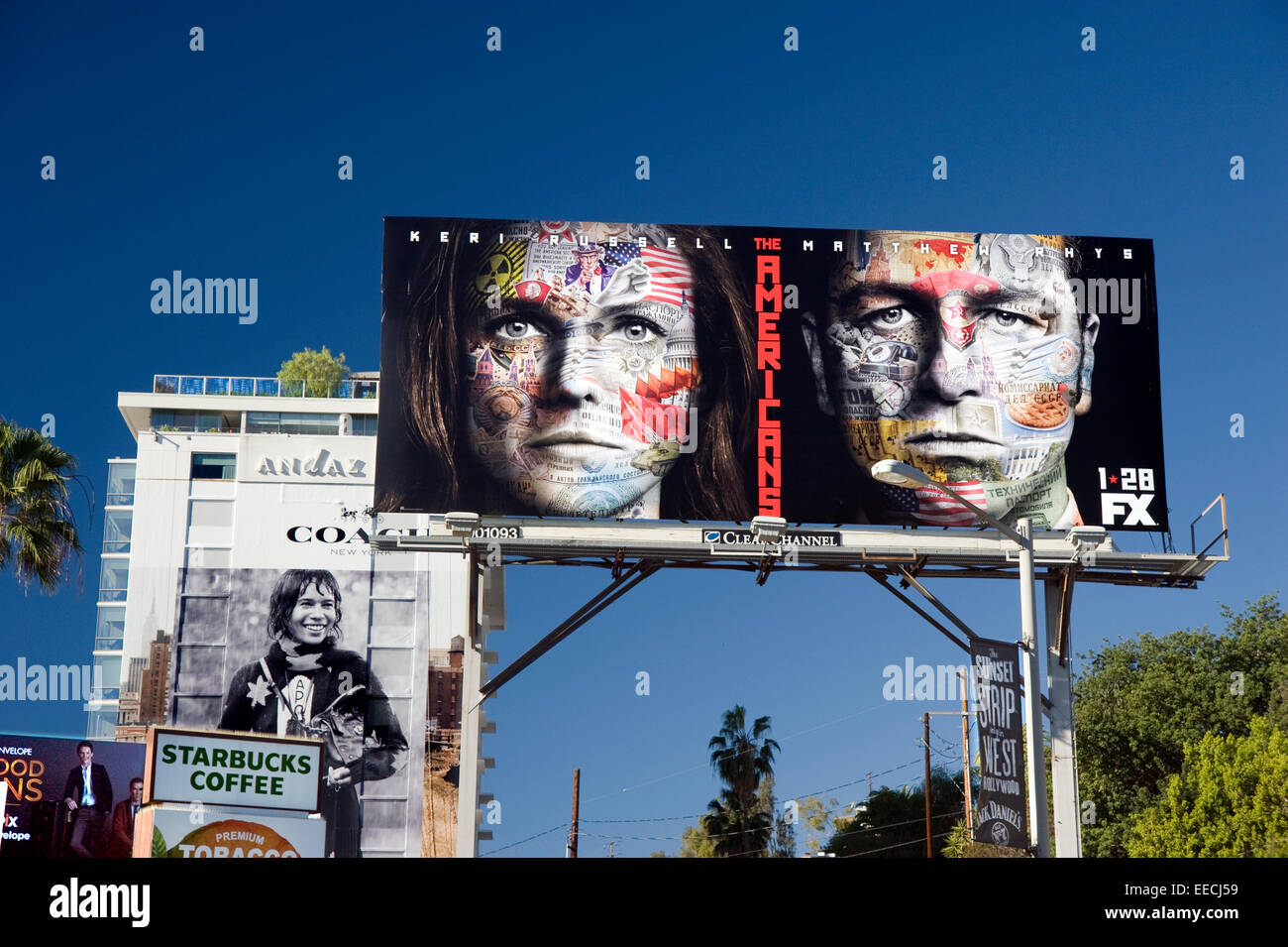 Billboard on the Sunset Strip for FX show the Americans Stock Photo - Alamy