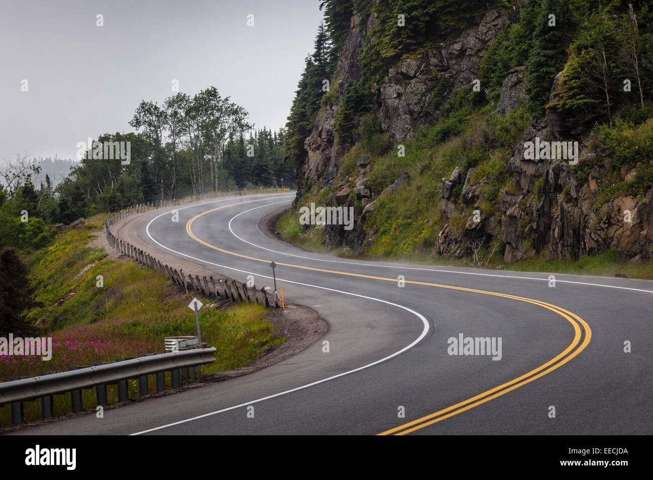 Winding highway north of Lake Superior Stock Photo - Alamy