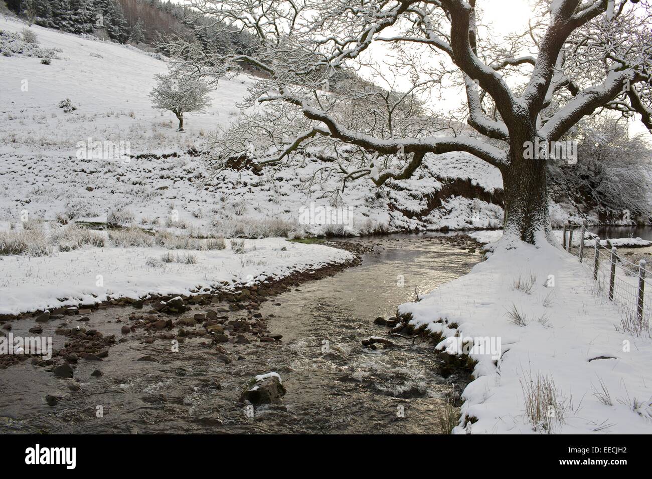 Snow covered mountains and winterly scenes in the Brecon Beacons ...