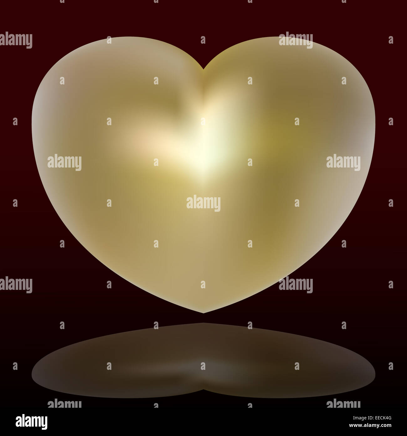Vector illustration of a golden heart Stock Photo - Alamy