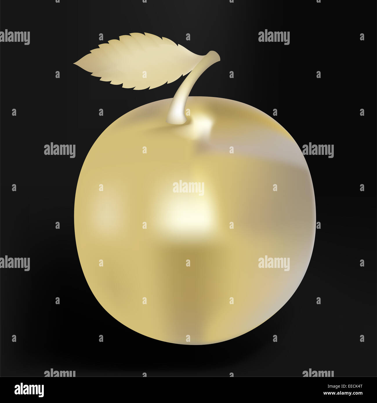 Vector illustration, in the form of golden apple Stock Photo - Alamy