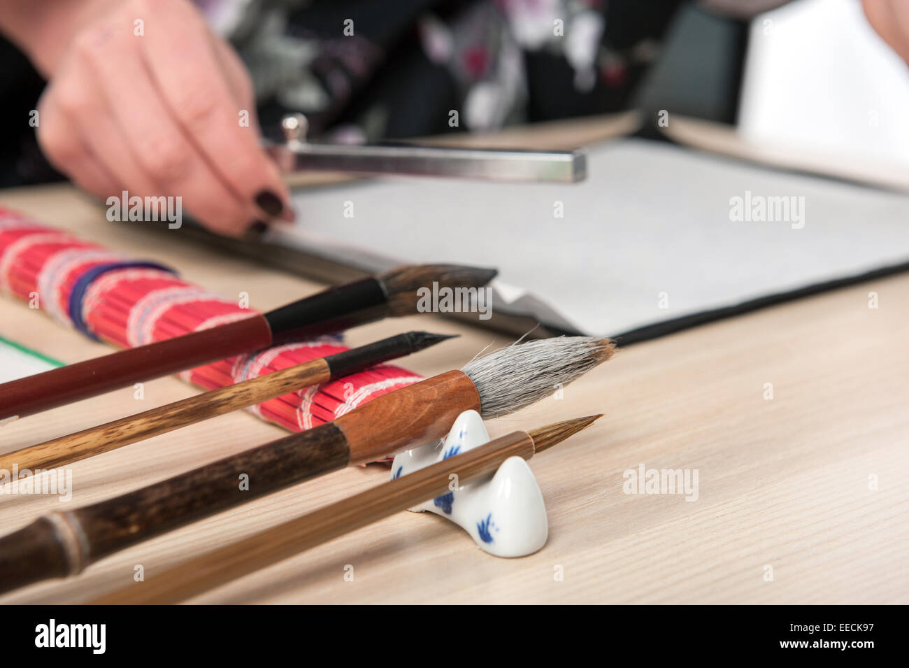 Traditional Japanese or Chinese calligraphy Stock Photo - Alamy