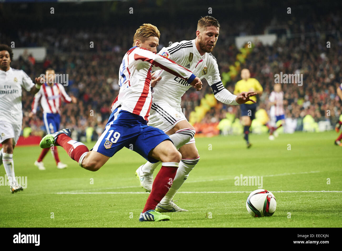 Madrid, Spain. 15th Jan, 2015. Fernando Torres and Sergio Ramos during ...