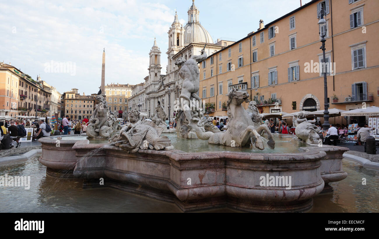 Piazza Navona, one of most important square in Rome Italy Stock Photo ...
