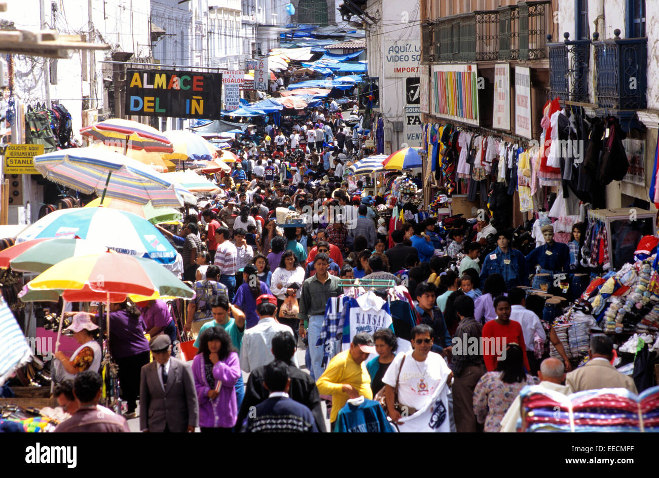 Crowded street scene, Quito, Ecuador, South America Stock Photo - Alamy