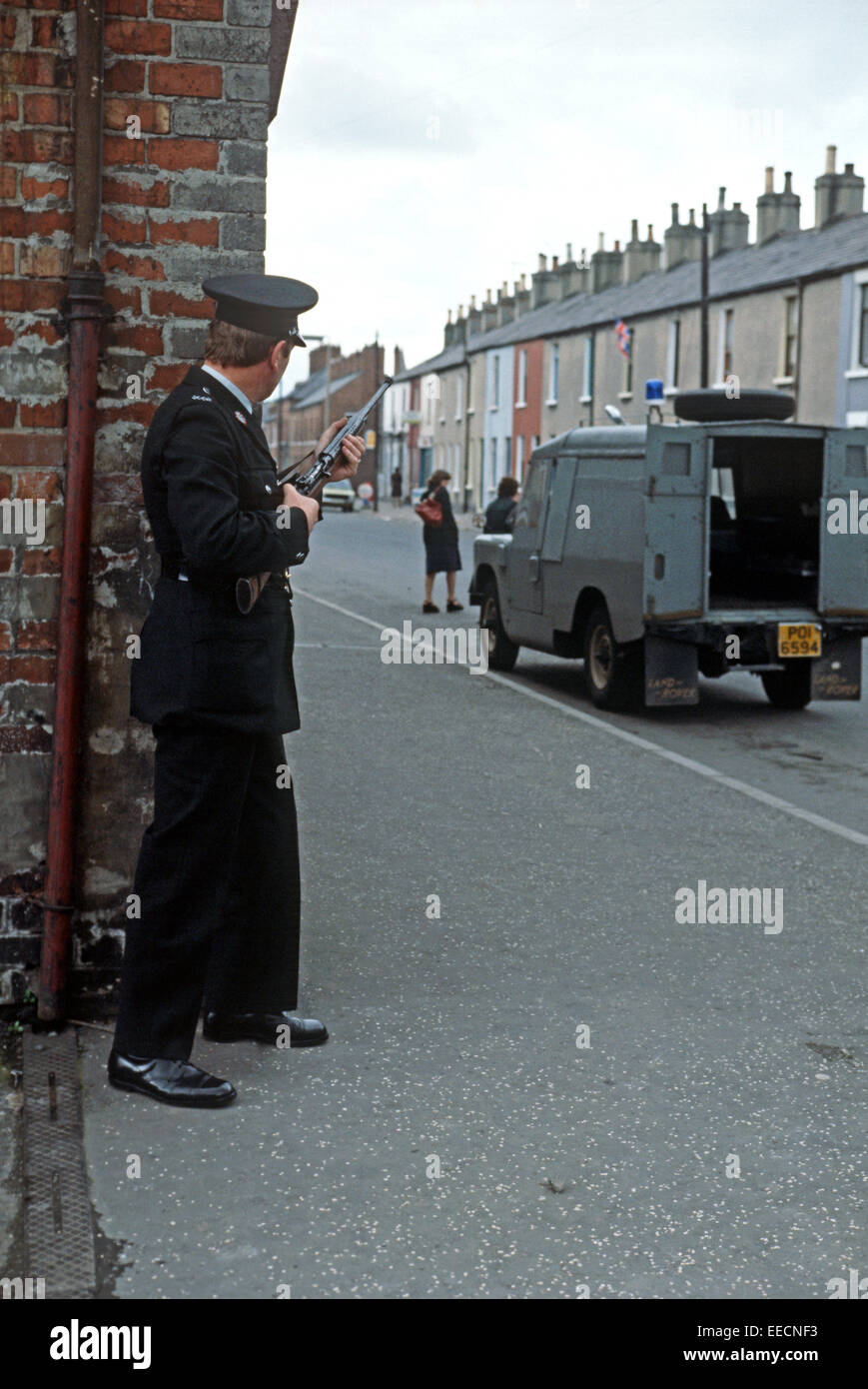BELFAST, UNITED KINGDOM - SEPTEMBER 1978. RUC, Royal Ulster ...