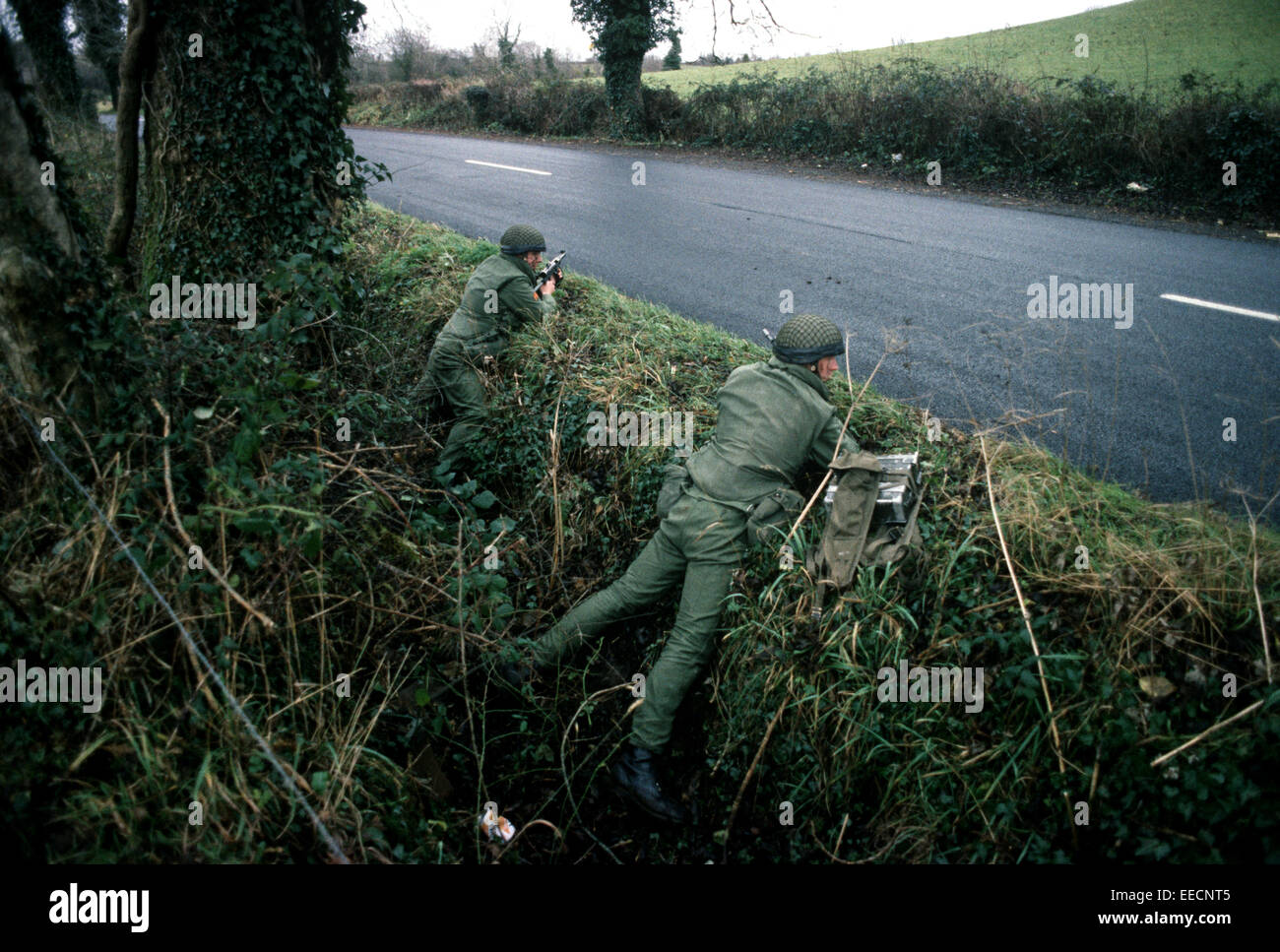REPUBLIC OF IRELAND, COUNTY DONEGAL-NOVEMBER 1985. Irish Army on the ...