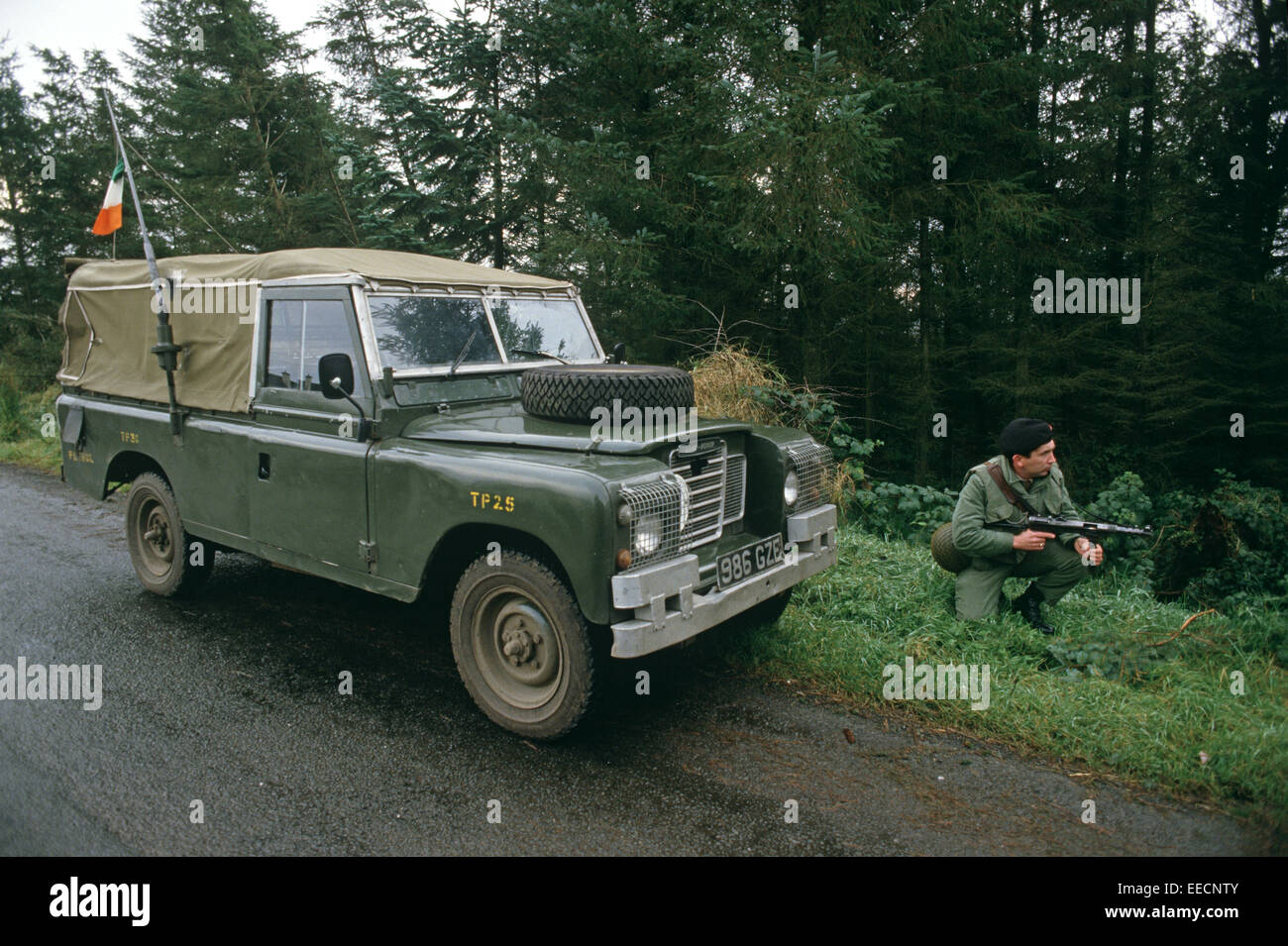 REPUBLIC OF IRELAND, COUNTY DONEGAL-NOVEMBER 1985. Irish Army on the ...