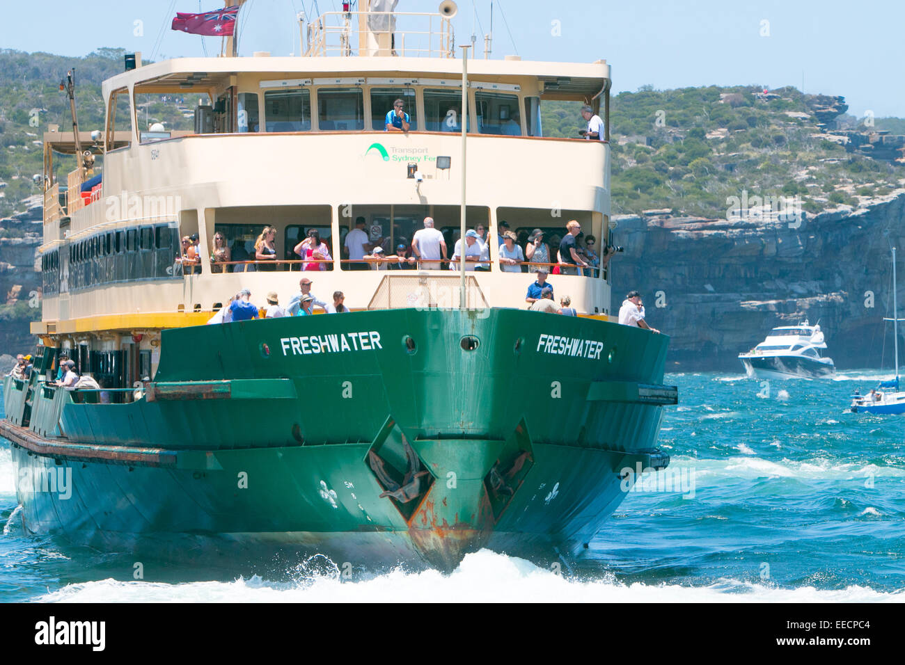 Sydney Manly ferry MV Freshwater transporting commuters on Sydney ...