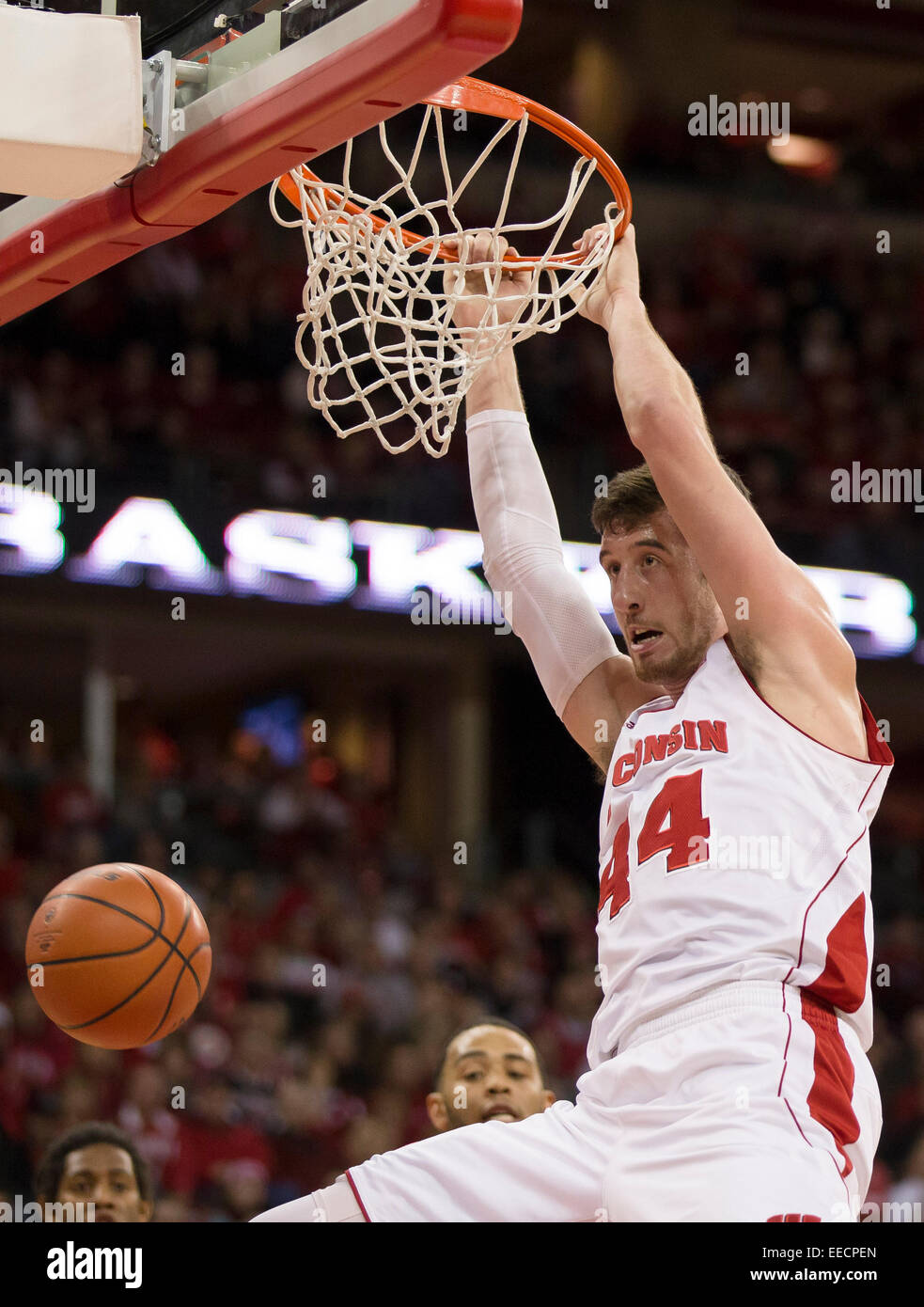 January 15, 2015: Wisconsin Badgers forward Frank Kaminsky #44 scores ...