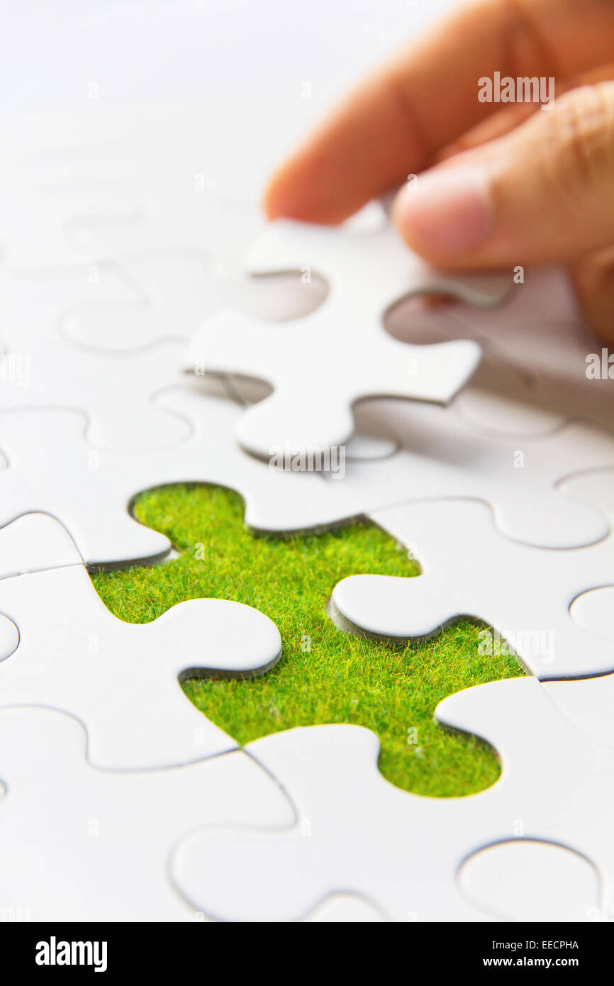 Puzzle piece green hi-res stock photography and images - Alamy