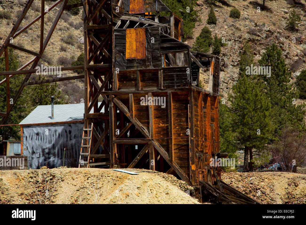 Mining stamp mill, Clear Creek County, Colorado Stock Photo - Alamy
