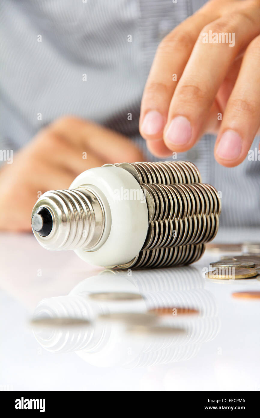 coin light bulb Stock Photo - Alamy
