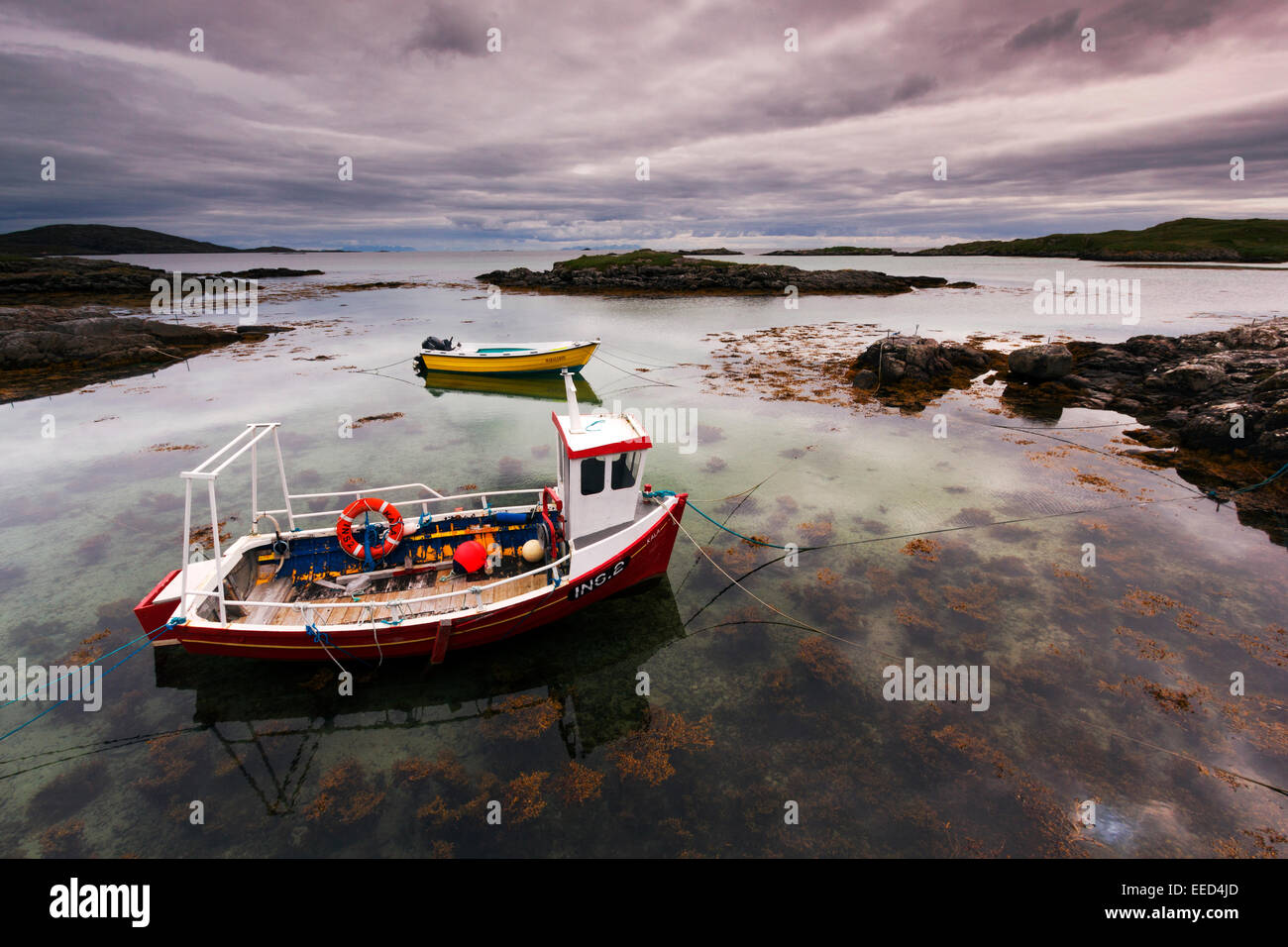 Isle Of Barra, Lobster Boats, Outer Hebrides, Scotland Stock Photo - Alamy