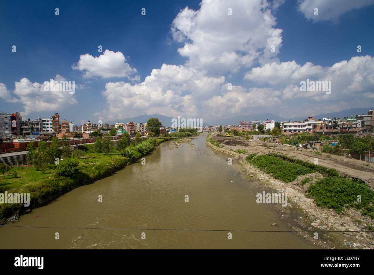 The Bagmati River is seen here passing through Kathmandu, from the ...