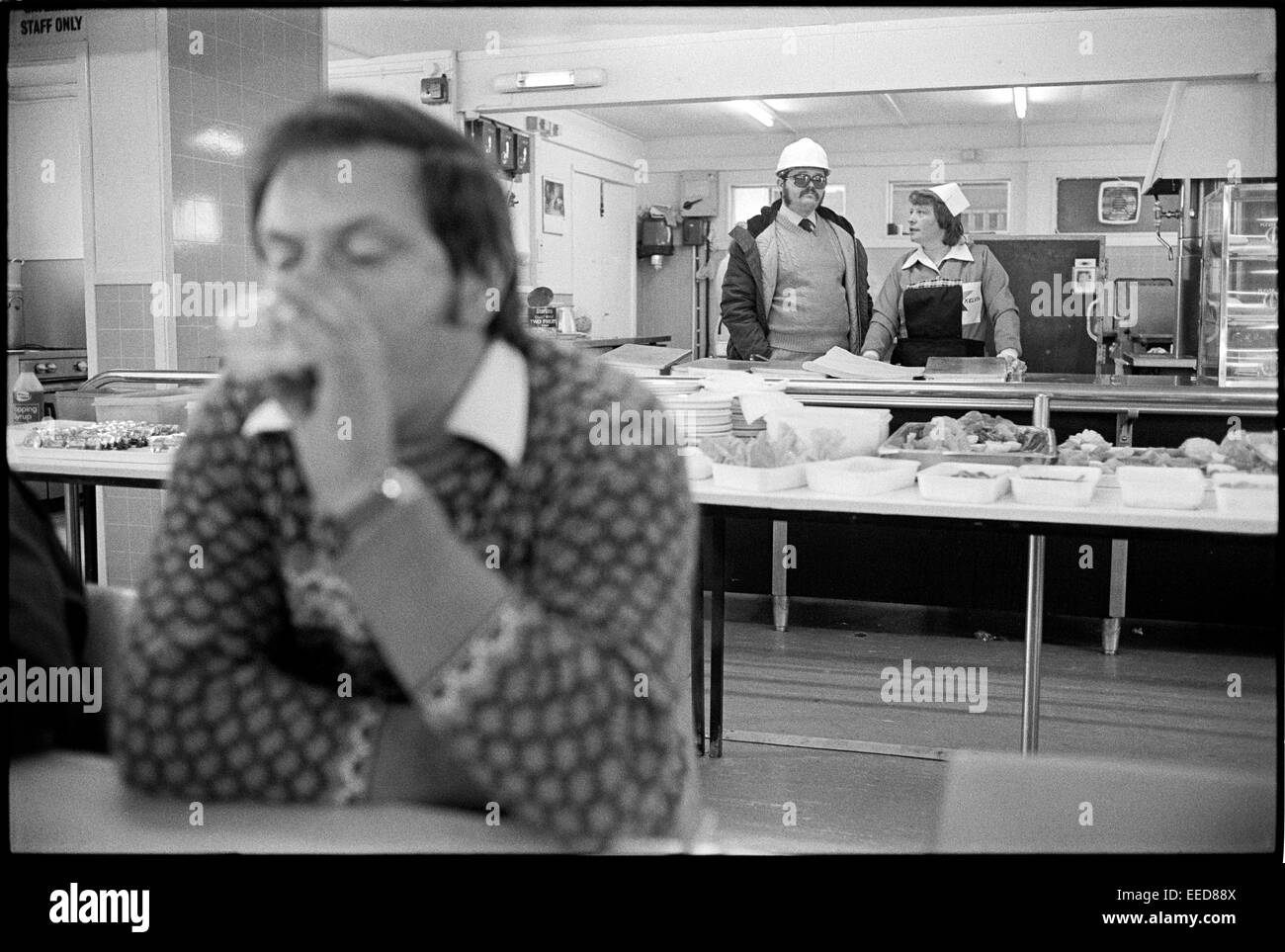 Canteen in Toft construction camp, during building of Sullom Voe oil ...