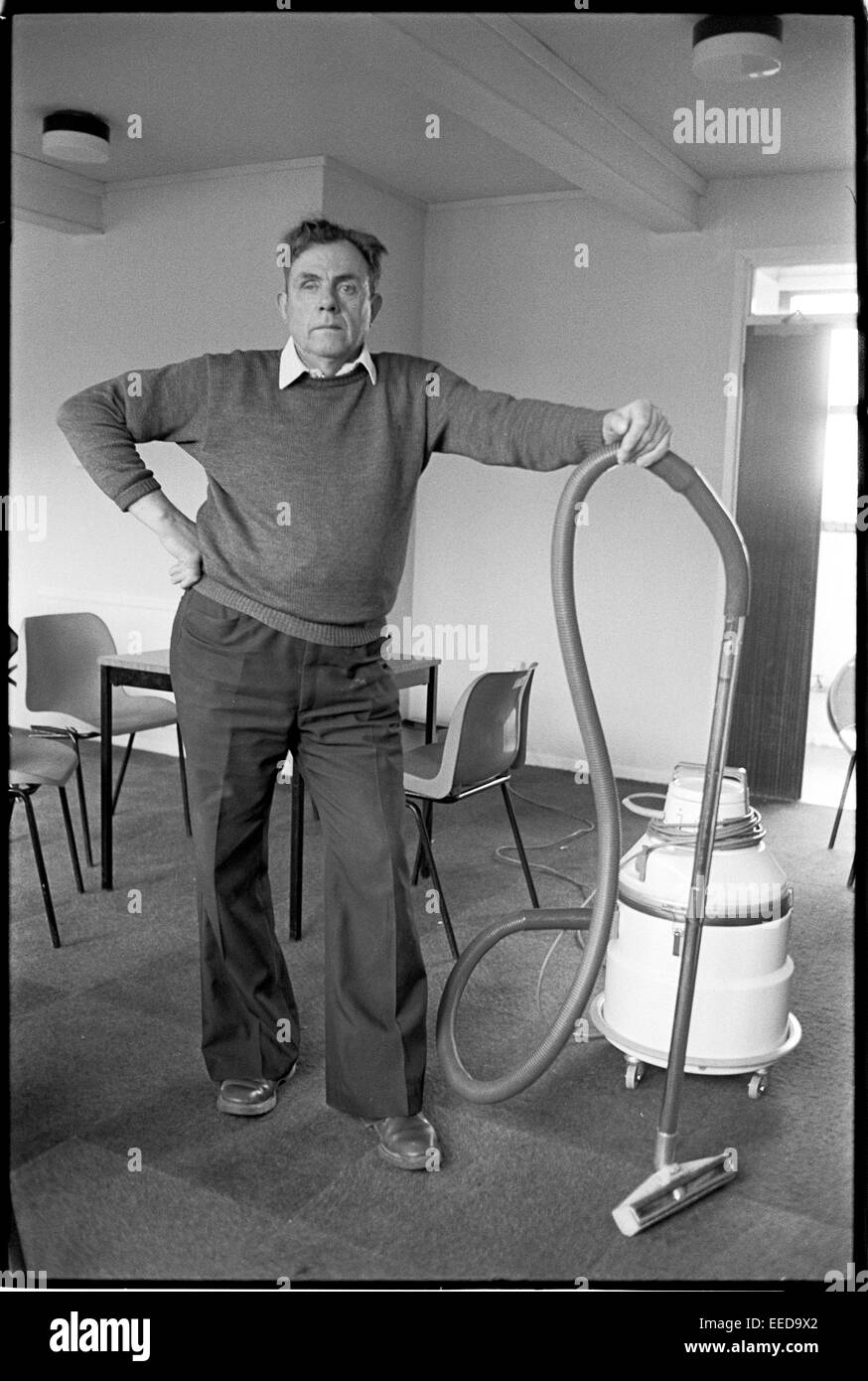 Cleaner, Toft construction camp Stock Photo - Alamy