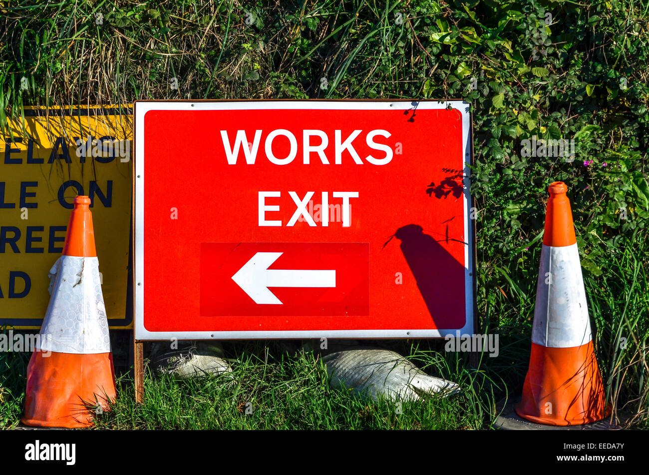Roadsign / traffic warning about local construction work. Roadsigns UK ...