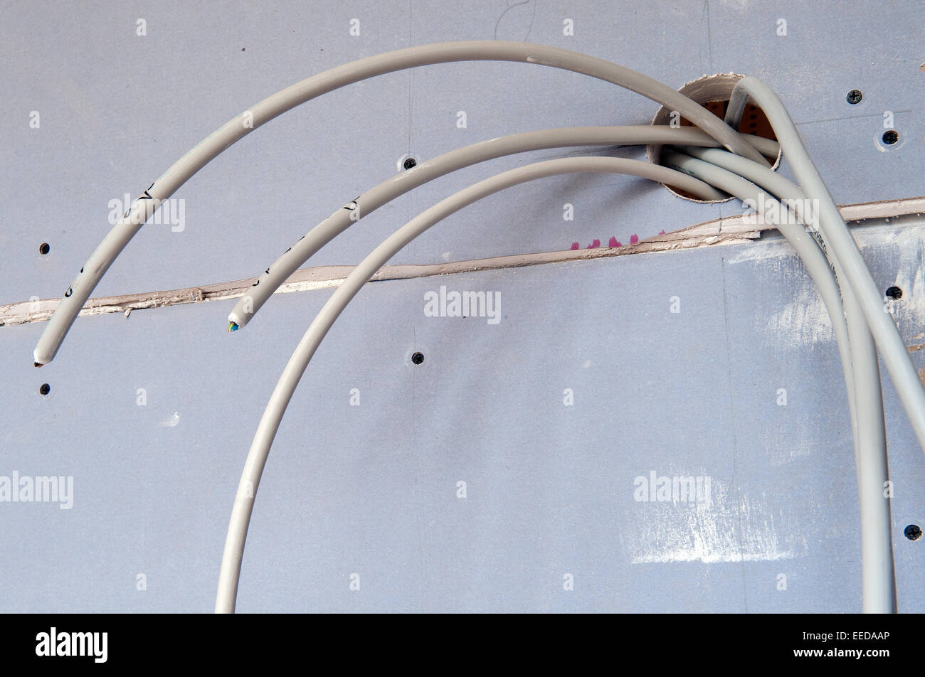 Berlin, Germany, cable protruding from a future socket Stock Photo - Alamy
