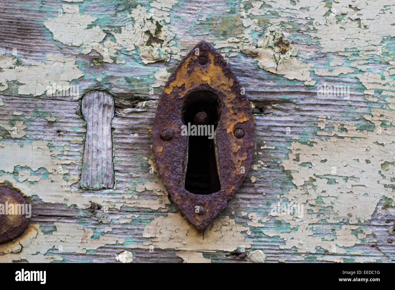 The key stuck in the keyhole Stock Photo - Alamy