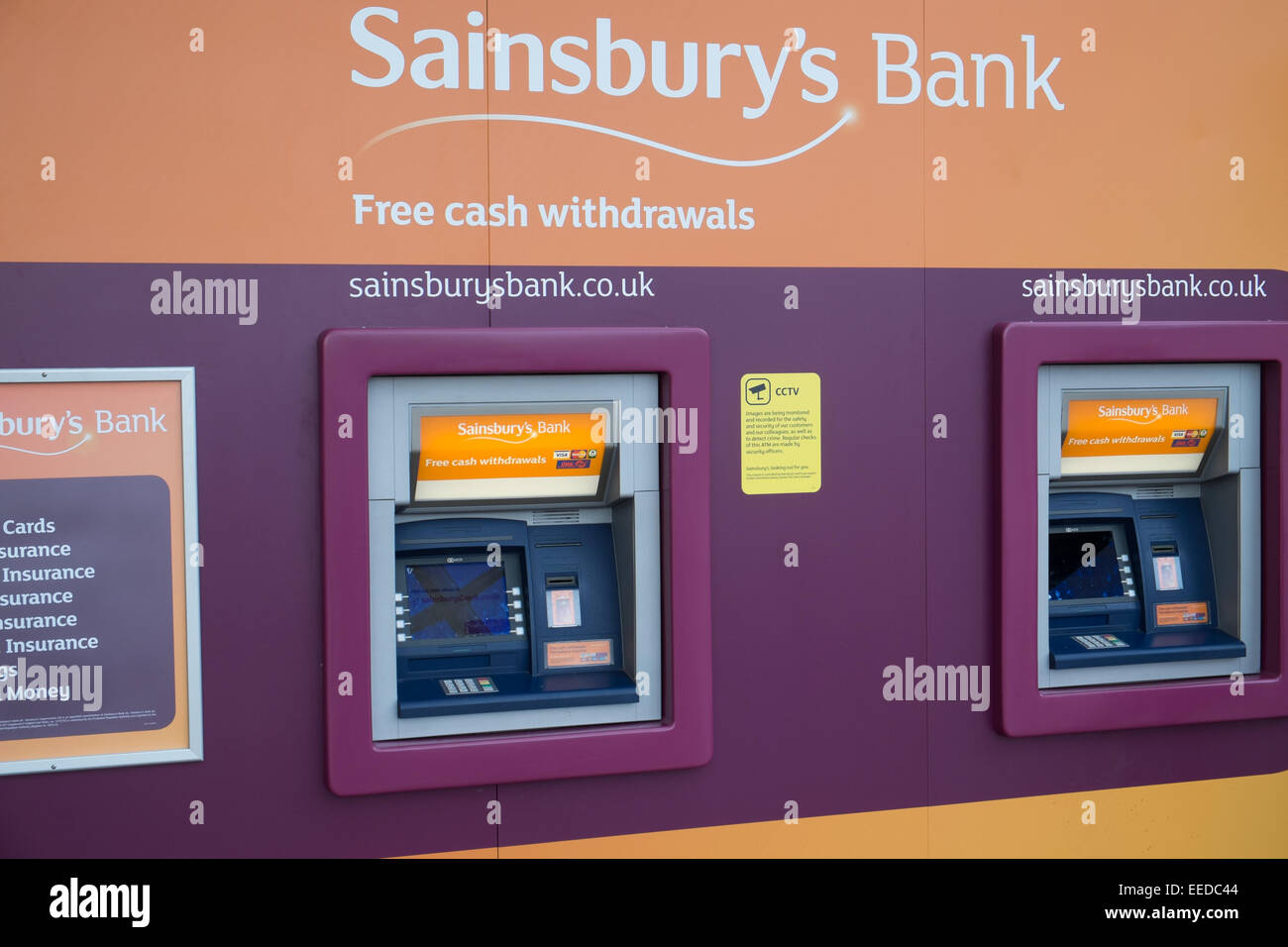 Sainsbury's supermarket ATM cashpoint at their store in Matlock ...