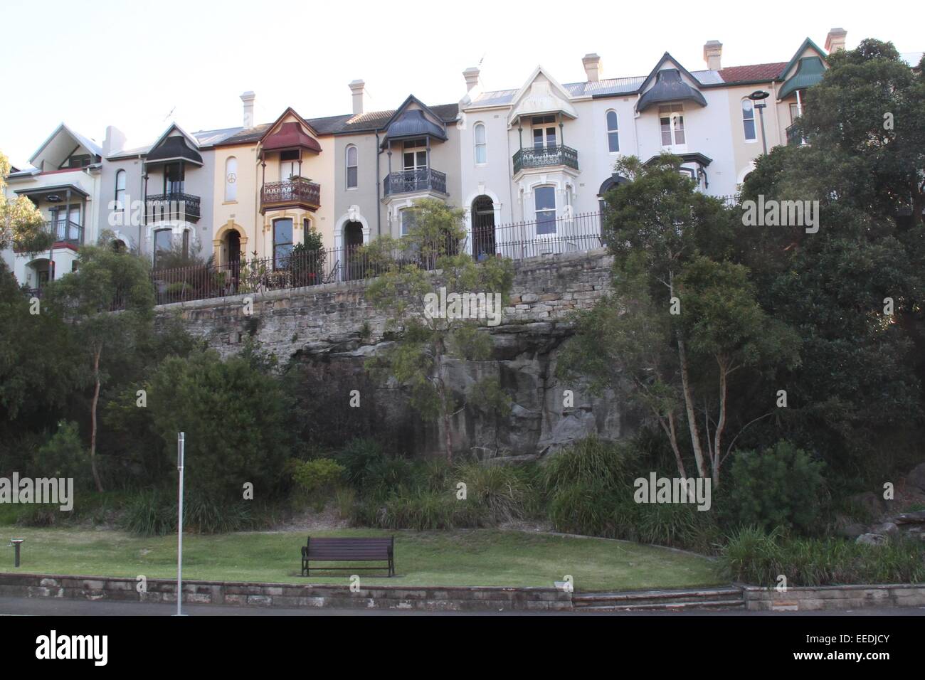 Victorian terrace houses on Cliff Terrace, viewed from Minogue Crescent ...