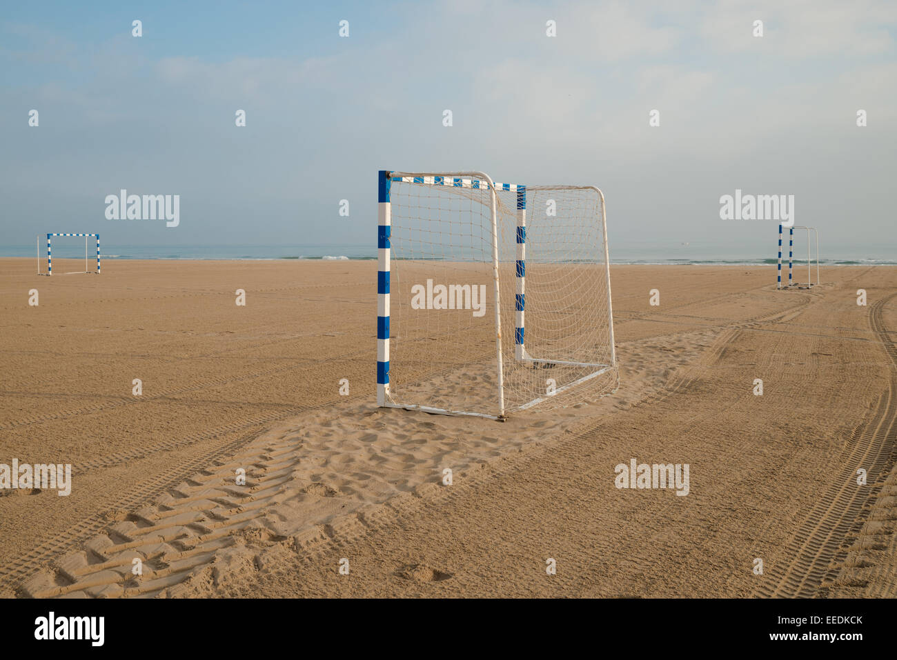 Football pitch on a beach hi-res stock photography and images - Alamy