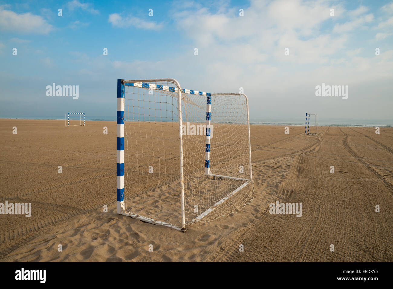 Football pitch on a beach hi-res stock photography and images - Alamy