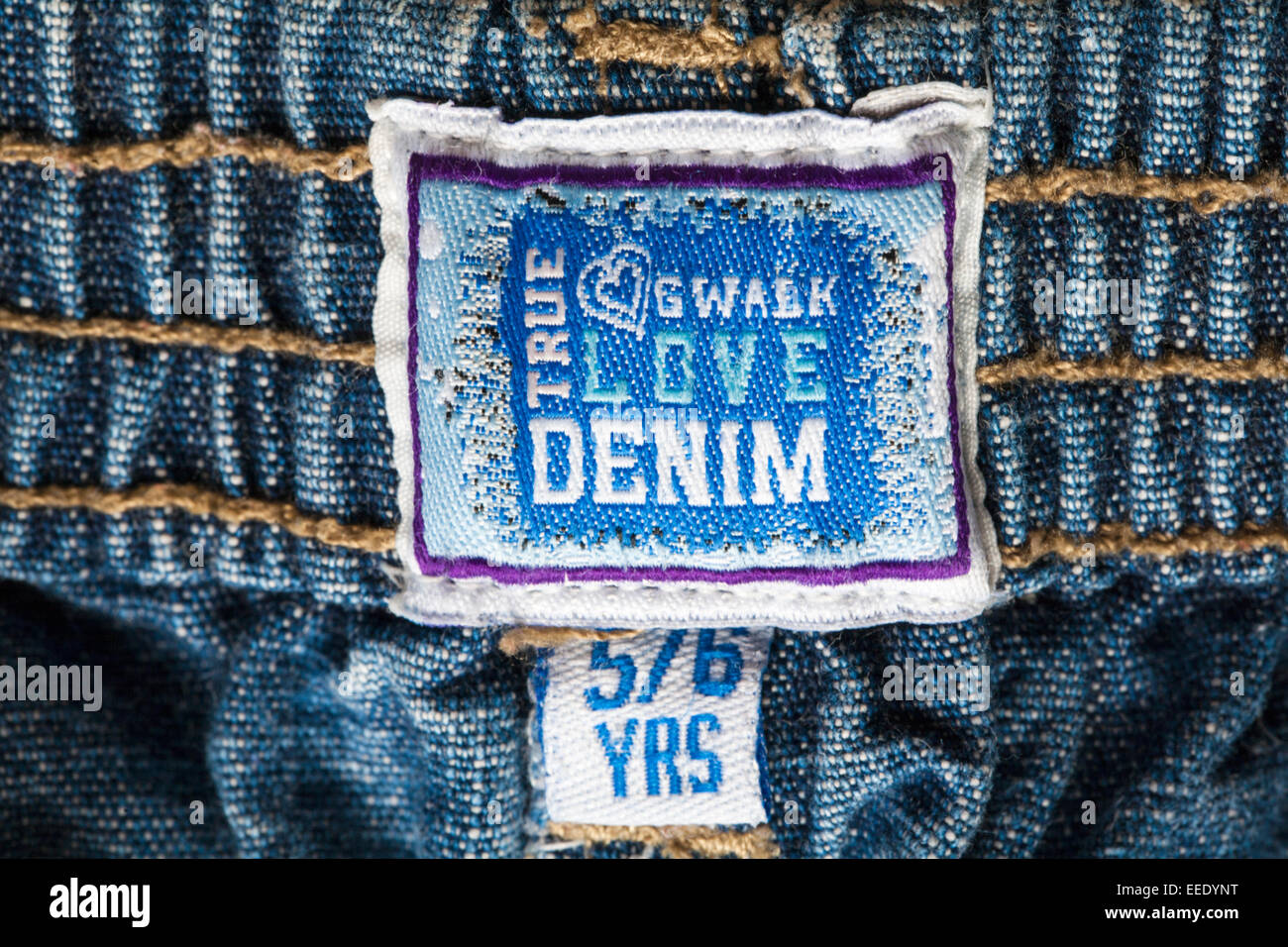 True Love Denim label in child's 5/6 yrs denim jeans - swalk Stock ...