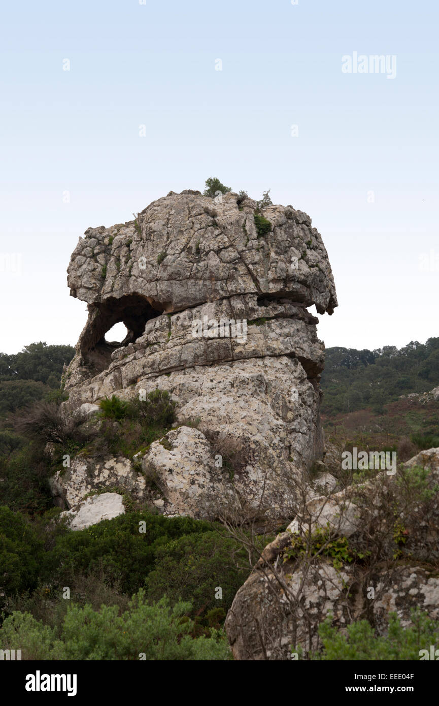 View of Devil's Eye rock, Near Puerto de Ojen, Cadiz Province ...